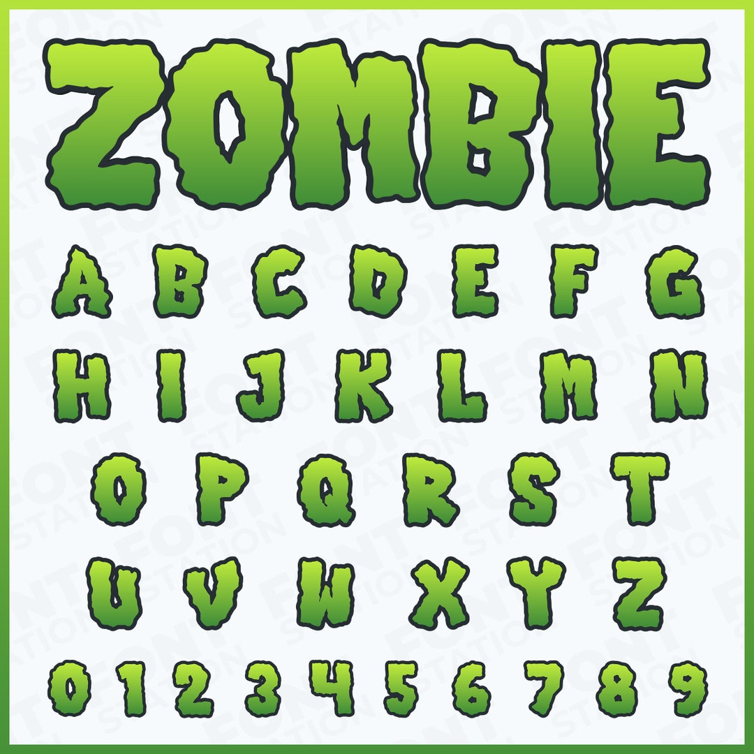 Zombie Letters SVG, PNG - Zombie Alphabet, Halloween Lettering, Doodle ...