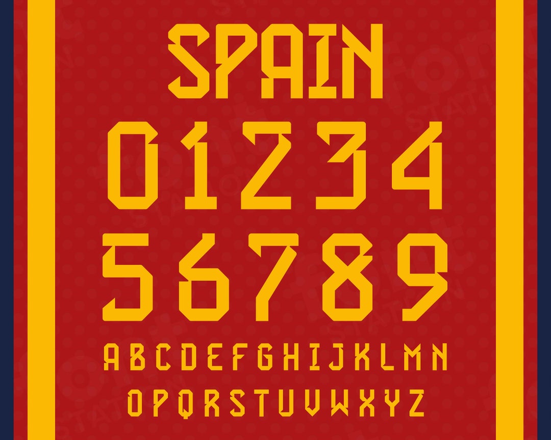 Spain World Cup 2022 Font - Spain Jersey Font - Football Soccer Svg ...
