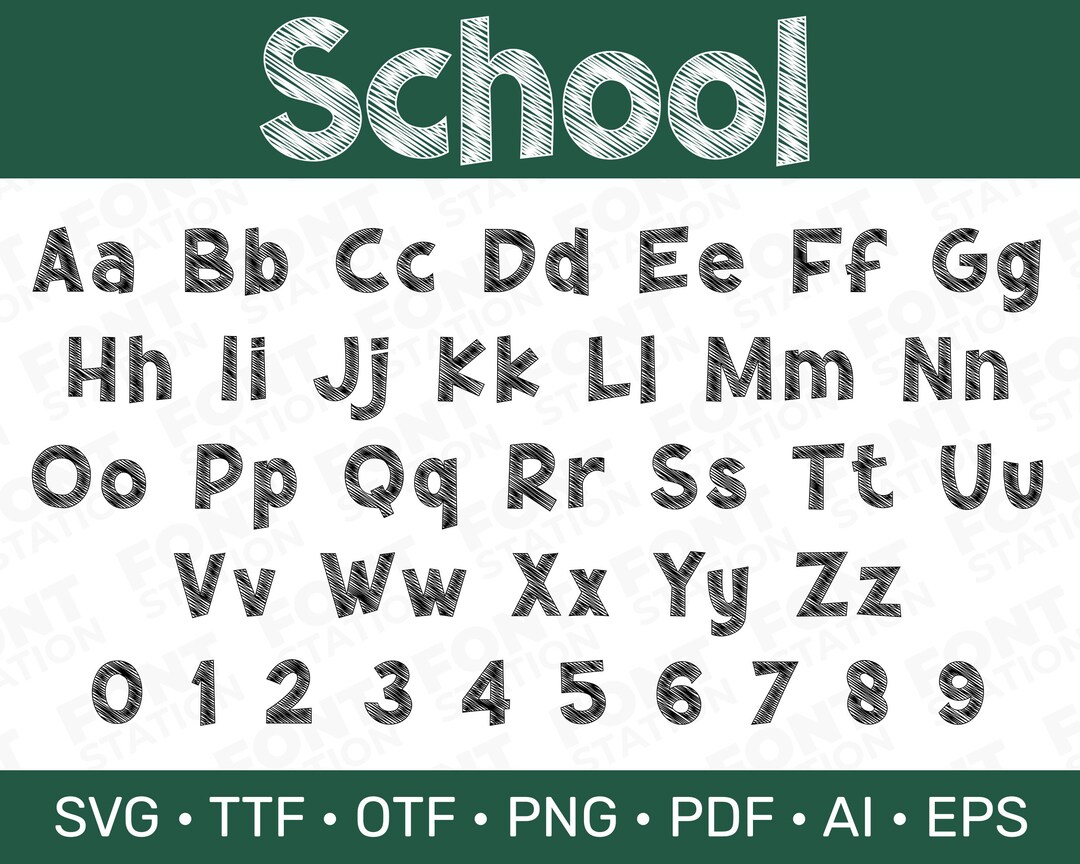 School Font School SVG Cricut Silhouette Playful Font - Etsy