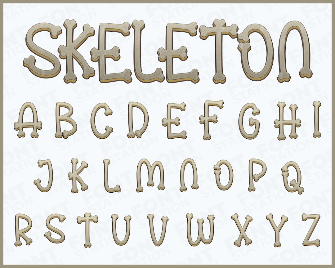Skeleton Letters SVG PNG Bones Alphabet Halloween - Etsy