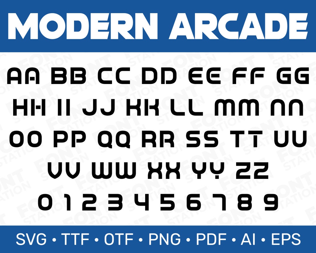 Modern Arcade Font Arcade SVG Cricut Silhouette Font - Etsy