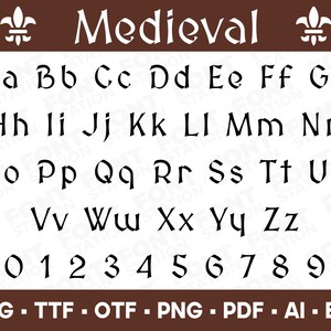 Medieval Font Medieval SVG Cricut Silhouette Font - Etsy