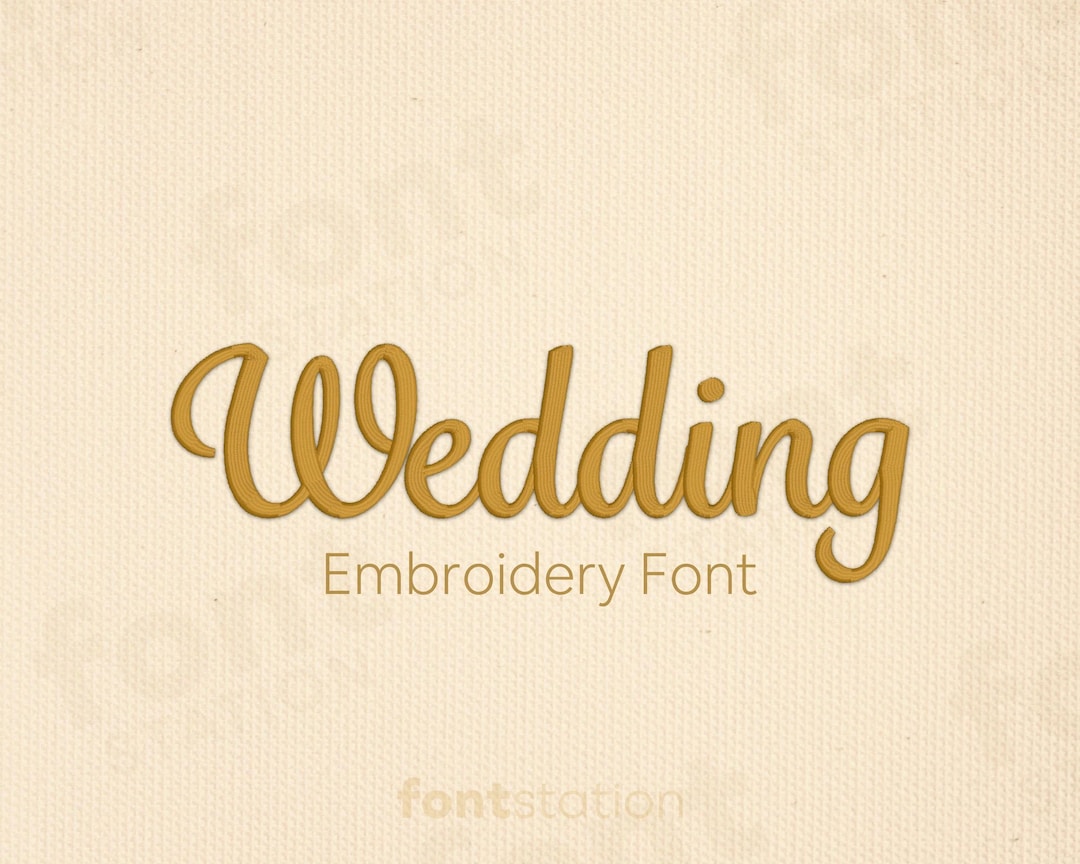 Wedding Embroidery Font - Elegant, Cursive Letters - Script Machine ...
