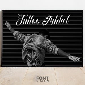 Tattoo Shop Font - Tattoo SVG - Cricut Silhouette Font - Ink Letters ...