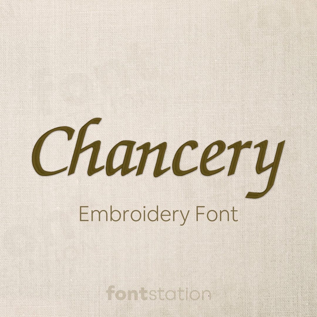 Chancery Embroidery Font - Calligraphy Letters - Handwritten, Italic ...