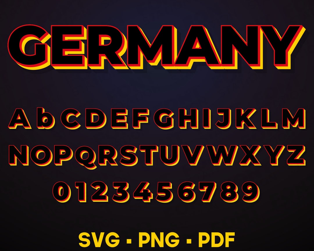 Germany Font SVG PNG German Alphabet Deutschland Football - Etsy