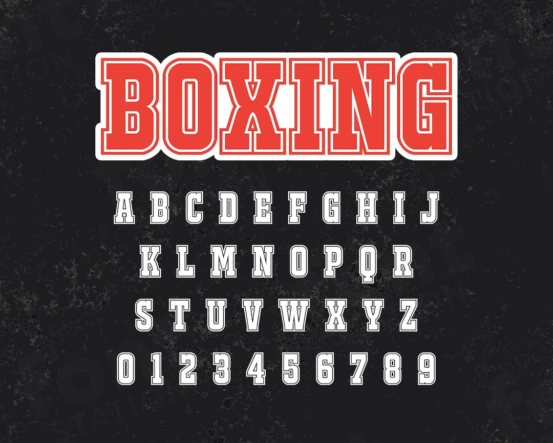 Boxing Font - Boxer SVG - Cricut Silhouette Font - Vintage Letters ...