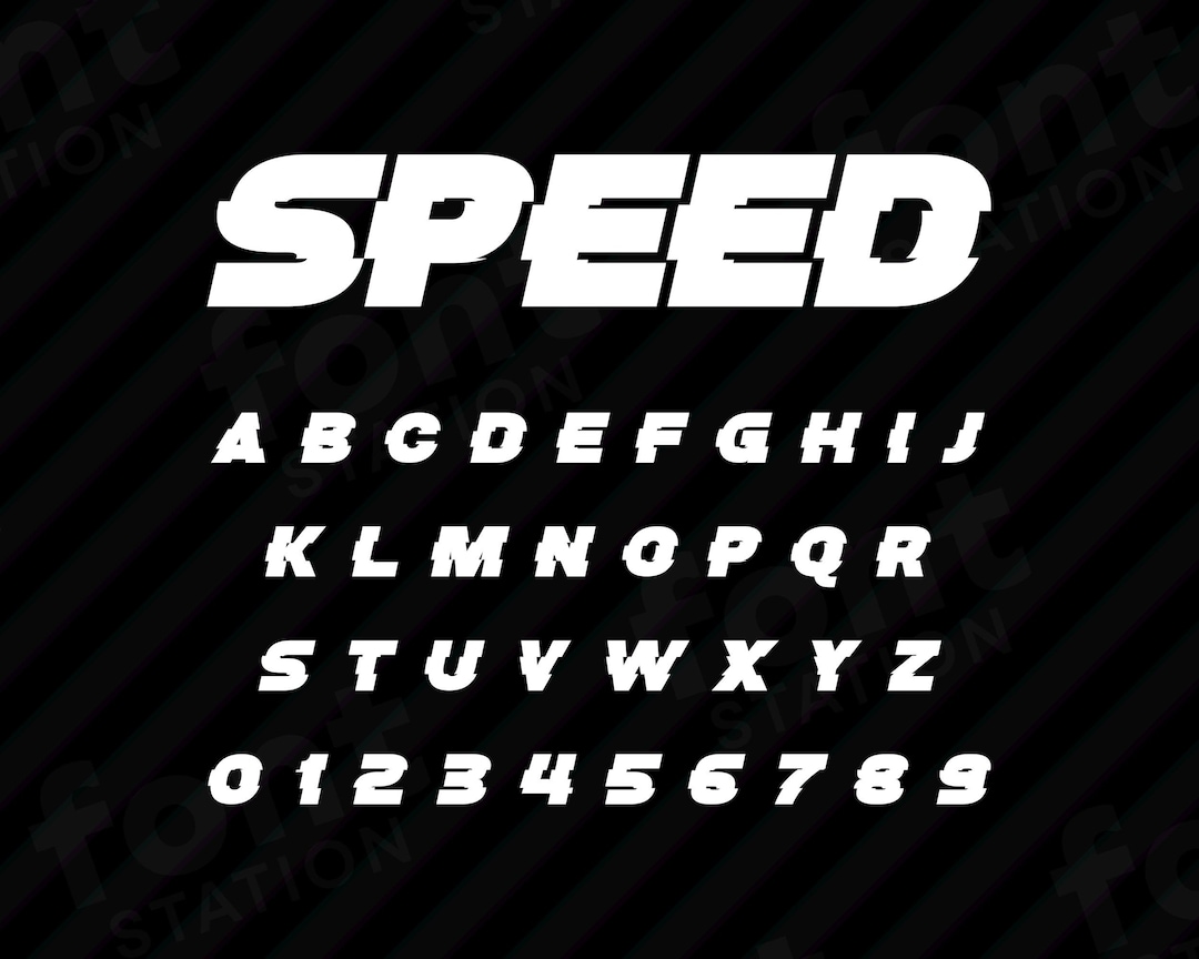 Speed Font - Speed SVG - Cricut Silhouette Font - Fast Letters, Modern ...