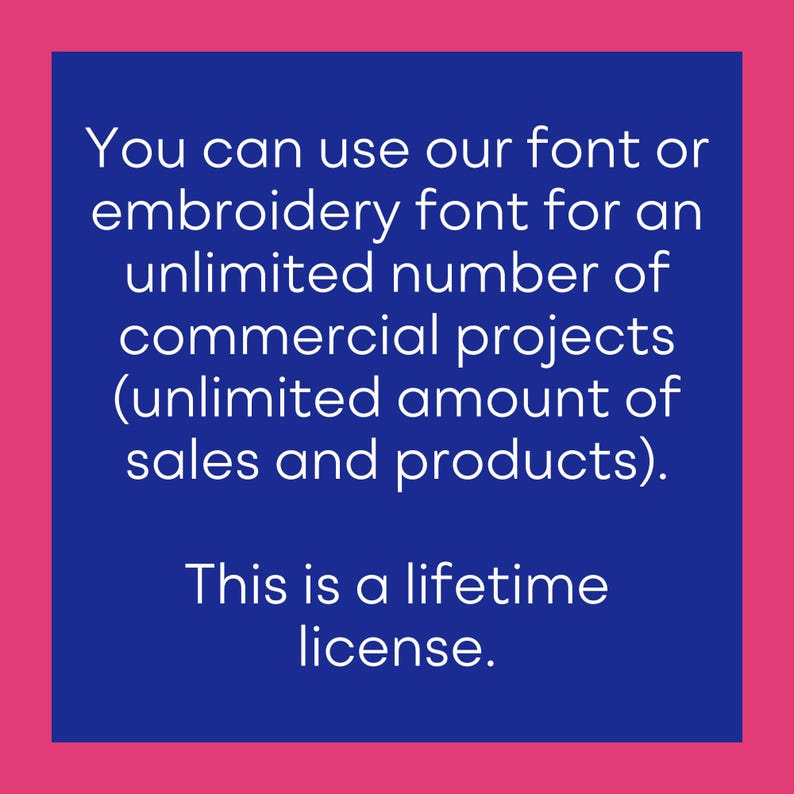 Extended Commercial License for 1 Embroidery Font - Unlimited Sales ...