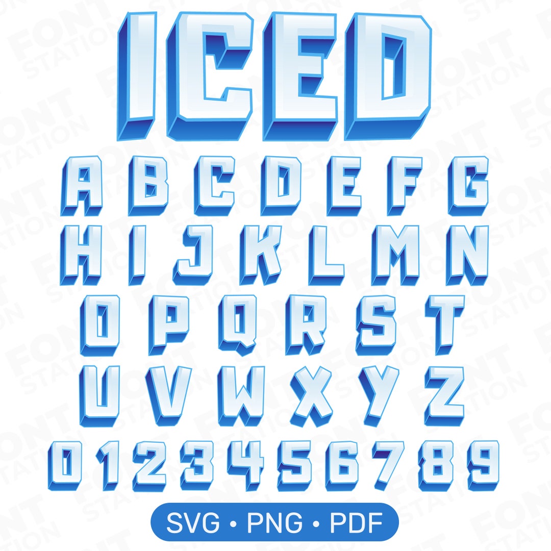Ice Letters SVG, PNG - Iced, Snow, Winter, Cold Alphabet, Frozen ...