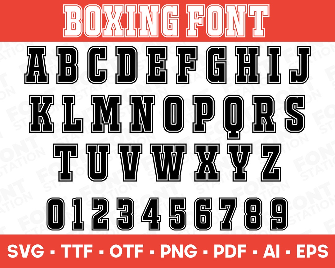 Boxing Font Fight Font Cricut Font SVG TTF OTF - Etsy