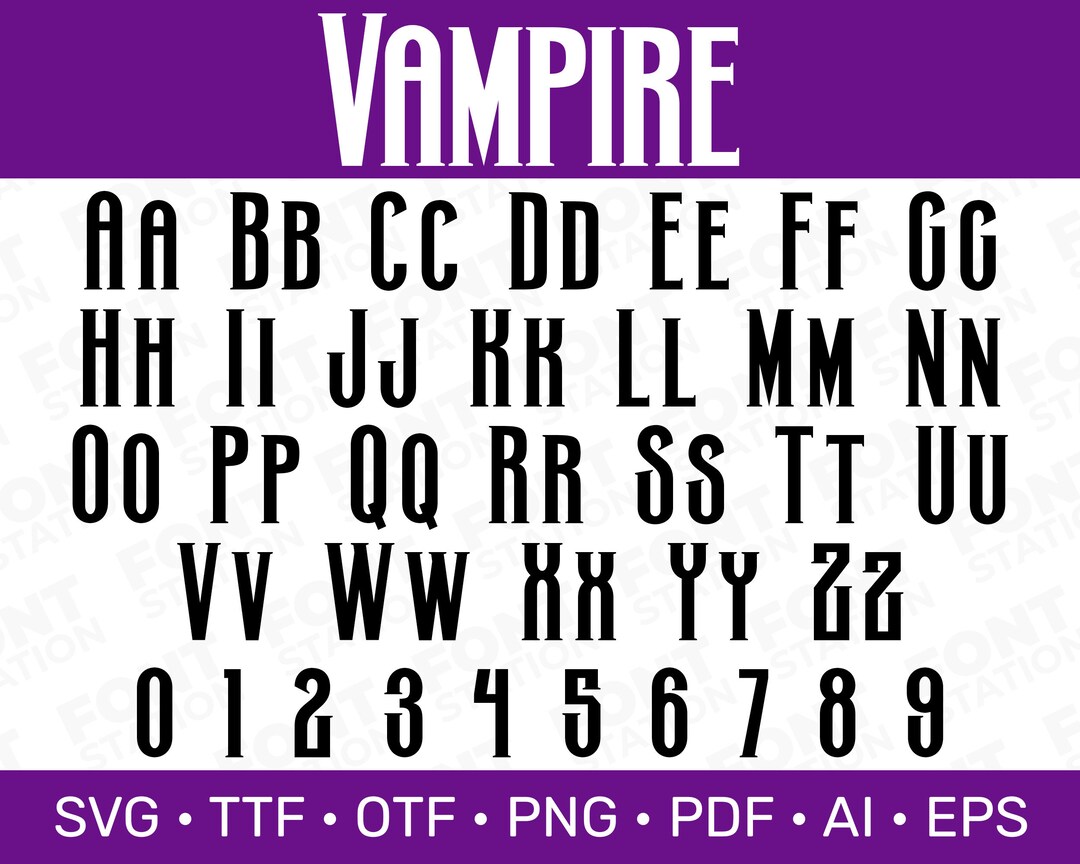 Vampire Font Vampire SVG Horror Bloody Halloween - Etsy