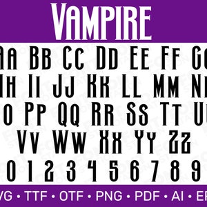 Vampire Font Vampire SVG Horror Bloody Halloween - Etsy