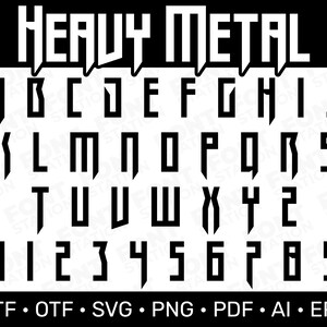 Heavy Metal Font Heavy Metal SVG Cricut Silhouette Font - Etsy