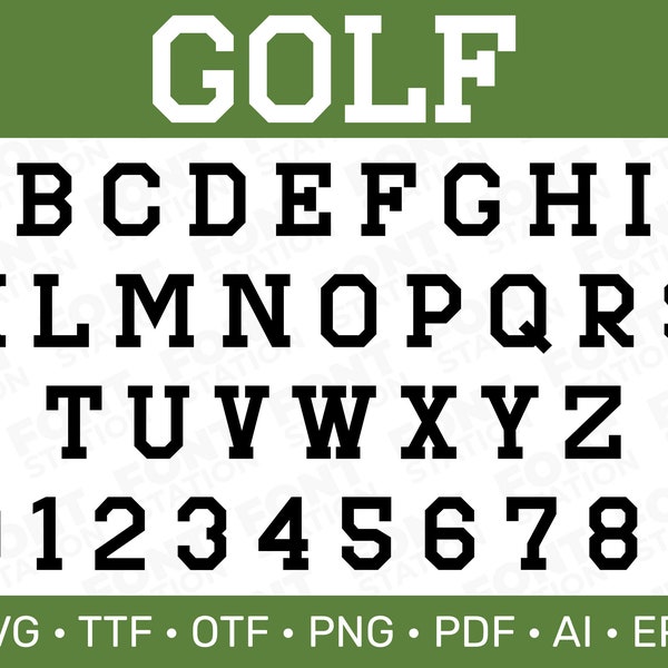 Golf Font Svg - Etsy