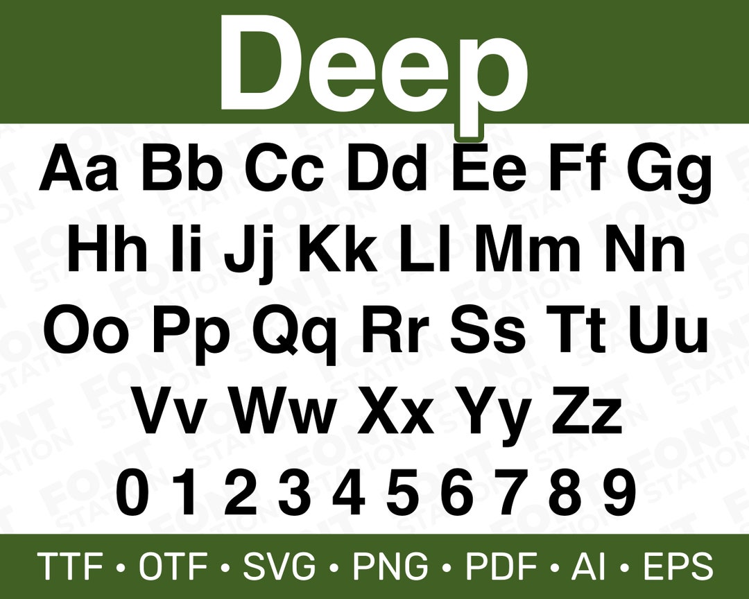 Deep Font Deep SVG Cricut Silhouette Font Classic - Etsy UK