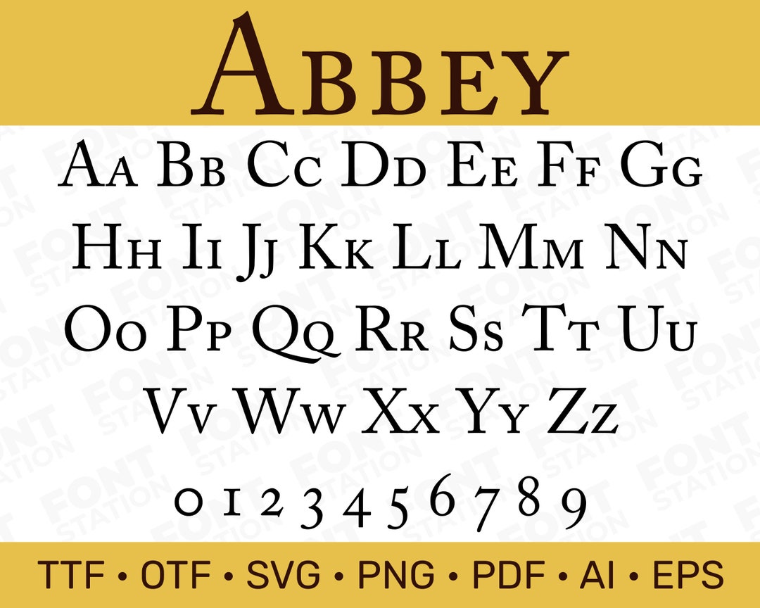 Abbey Font Abbey SVG Cricut Silhouette Font Vintage - Etsy