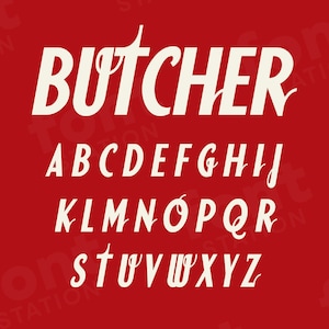 Dex Butcher Font - Butcher SVG - Cricut Silhouette Font - Psycho ...