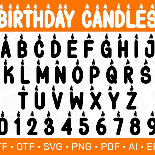 Birthday Candles Letters Font - Etsy
