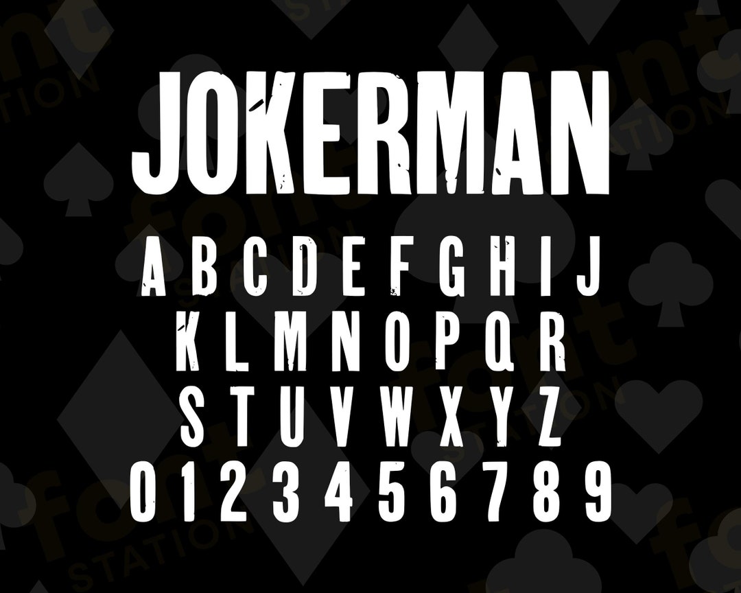 Jokerman Font - Joker SVG - Cricut Silhouette Font - Distressed Letters ...