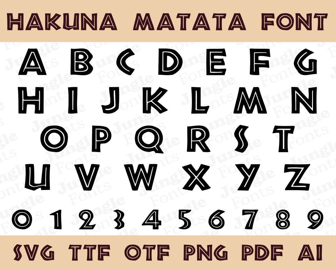 Hakuna Matata Font Hakuna Matata SVG Hakuna Matata Cricut - Etsy