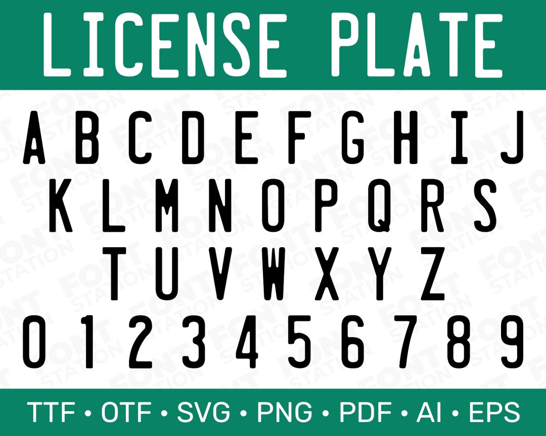 License Plate Font License Plate SVG Cricut Silhouette - Etsy Australia