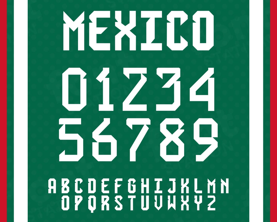 Mexico World Cup 2022 Font - Mexico Jersey Font - Football Soccer Svg ...