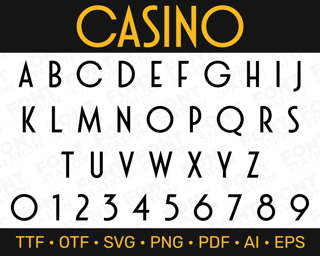 Casino Font Casino SVG Cricut Silhouette Font Classy - Etsy