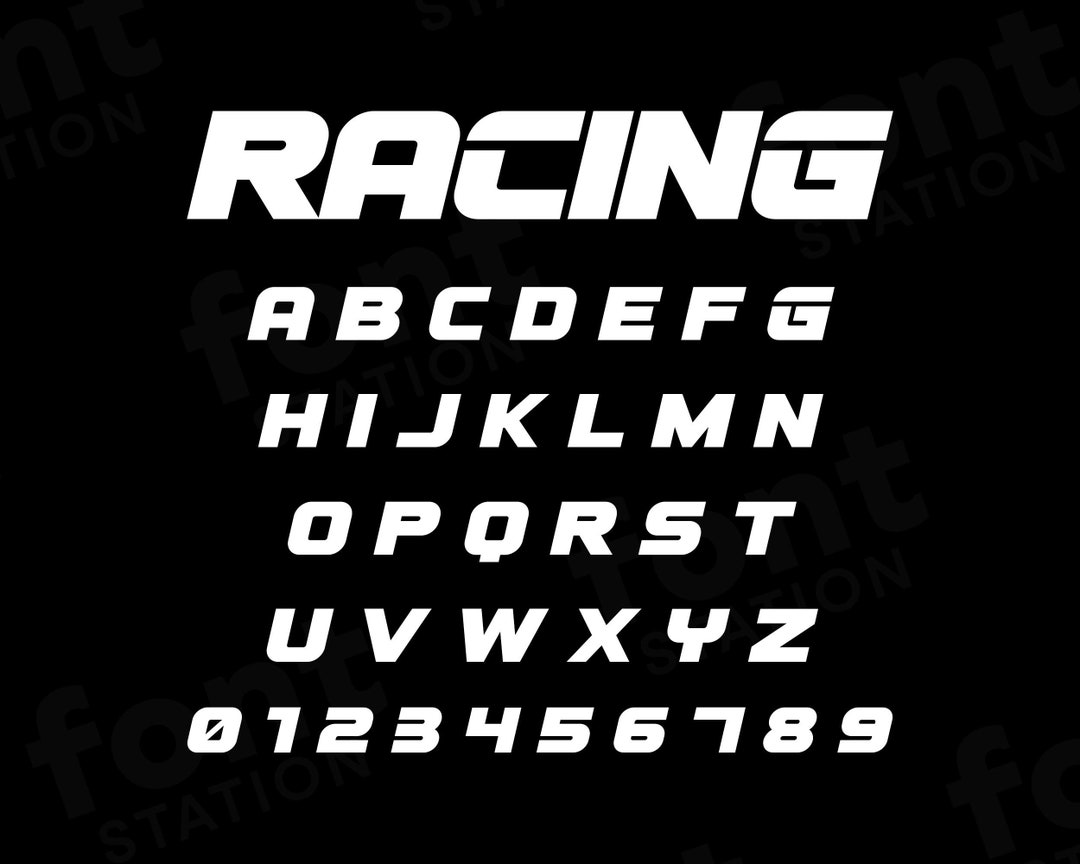 Racing Font Speed Racing SVG Cricut Silhouette Font Modern Letters ...