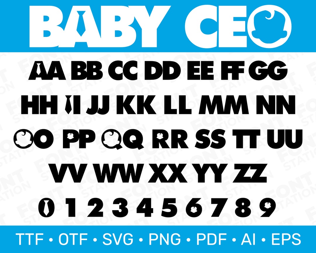 Baby CEO Font Baby SVG Cricut Silhouette Font Funny - Etsy