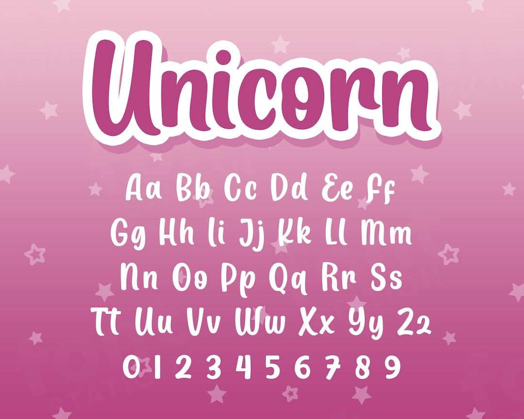 Unicorn Font - Princess Font - Cricut, Canva Font - Magical Letters ...