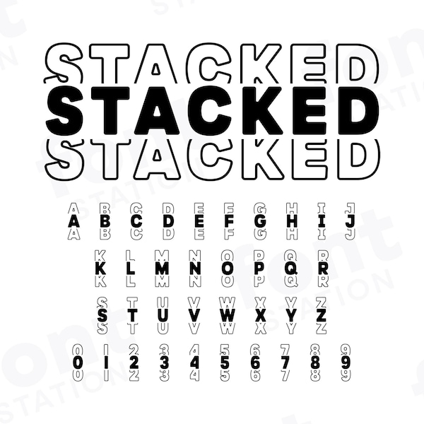 Stacked Font - Etsy