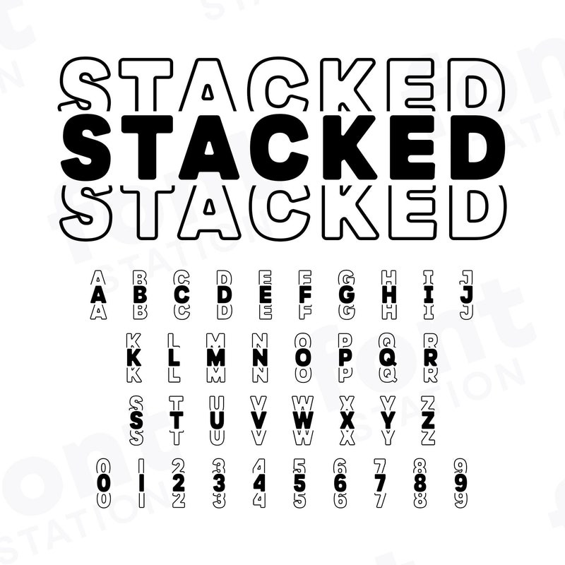 Stacked Font - Etsy