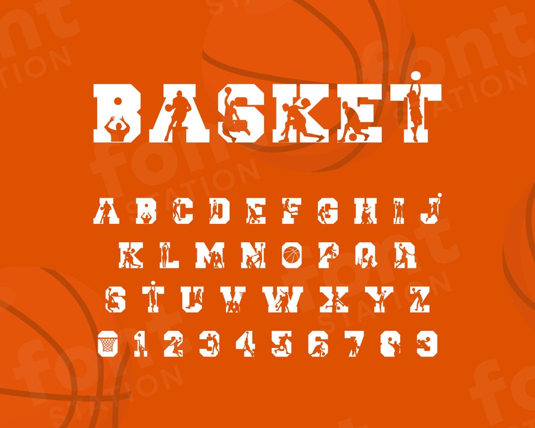 Basketball Font Basket Dunk SVG Cricut Silhouette Font Modern Letters ...