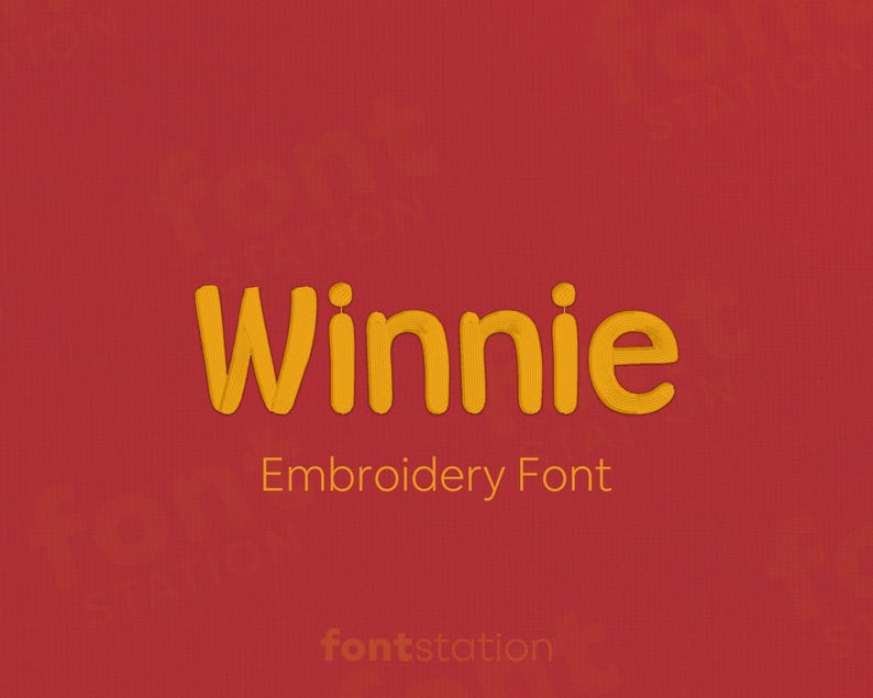 Winnie Embroidery Font - Kids Embroidery Letters - Cartoon, Winnie ...
