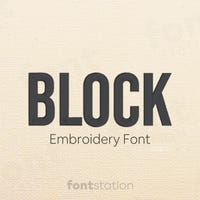 Block Bold Font Fill Stitch and Outline 2 Solid Colors Machine ...
