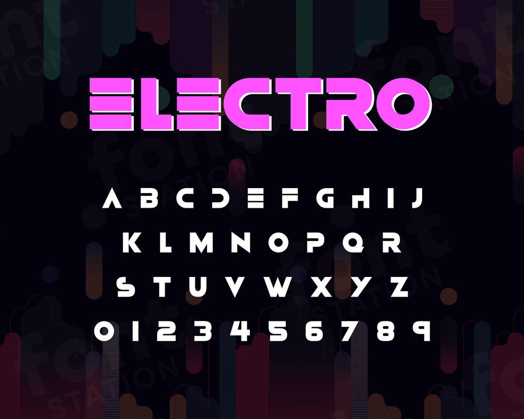 Electro Music Font Electronic SVG Cricut Silhouette Font Drum Bass ...