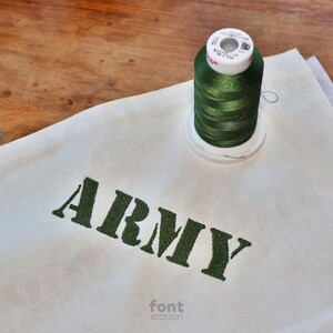 Army Embroidery Font - Stencil Embroidery Letters - Military, Veteran ...