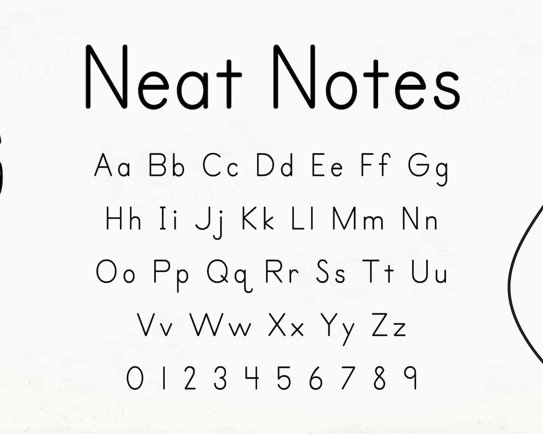 Neat Notes Font - Note Taking Font - Goodnotes & Notability Font ...