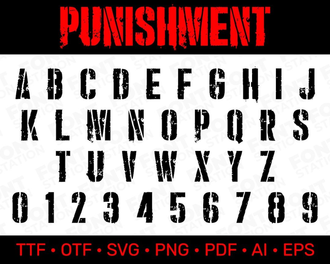 Punishment Font Punishment SVG Cricut Silhouette Font - Etsy
