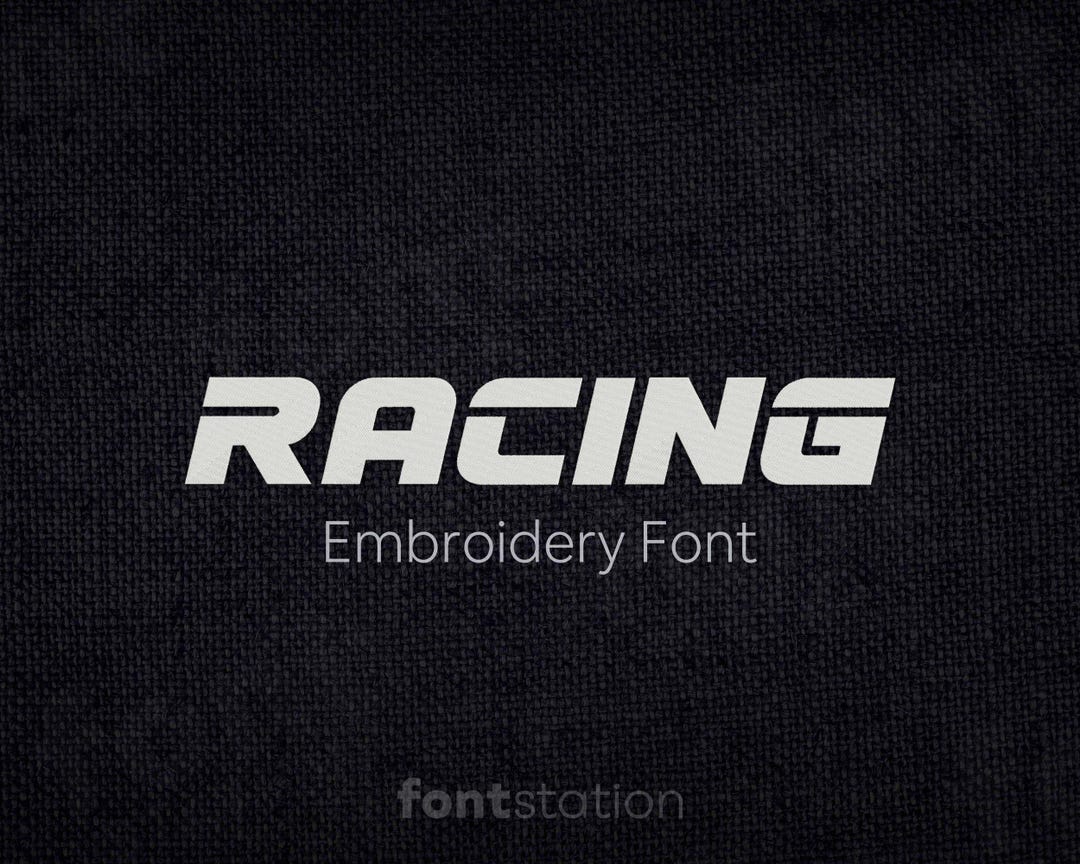 Racing Embroidery Font - 7 Sizes - BX, PES + 9 Formats - Speed, Race ...