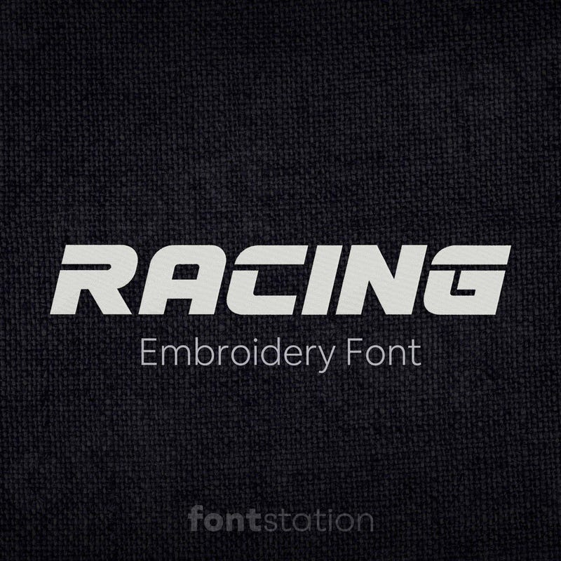 Embroidery Race Car Font - Etsy