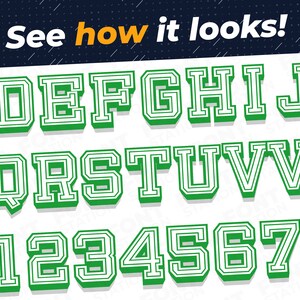 Golf Letters SVG, PNG - Golf Sublimation Text, Varsity Alphabet, Green ...