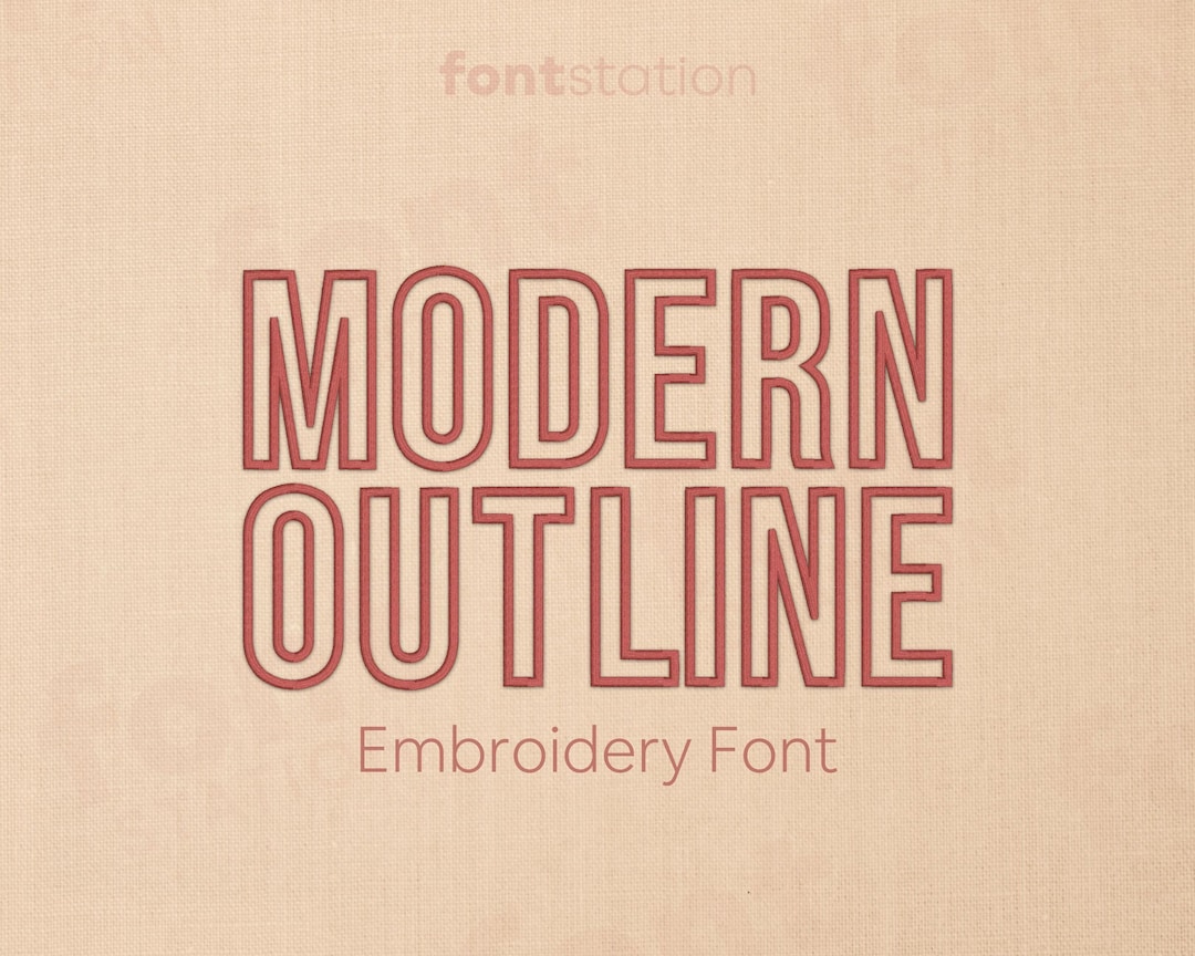 Modern Outline Embroidery Font - Thin, Minimalist Letters - Light ...