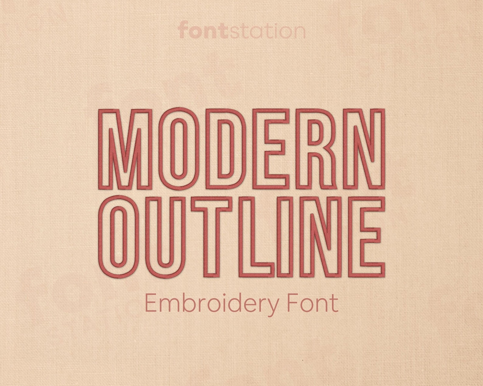 Modern Outline Embroidery Font - Thin, Minimalist Letters - Light ...