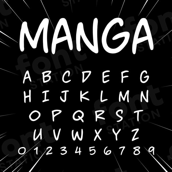 Manga Font - Etsy