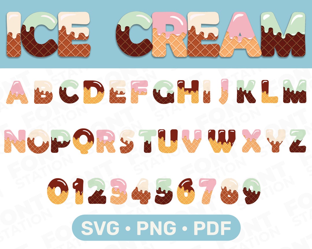 Ice Cream Letters SVG, PNG - Ice Cream Alphabet, Kids Letters & Numbers ...