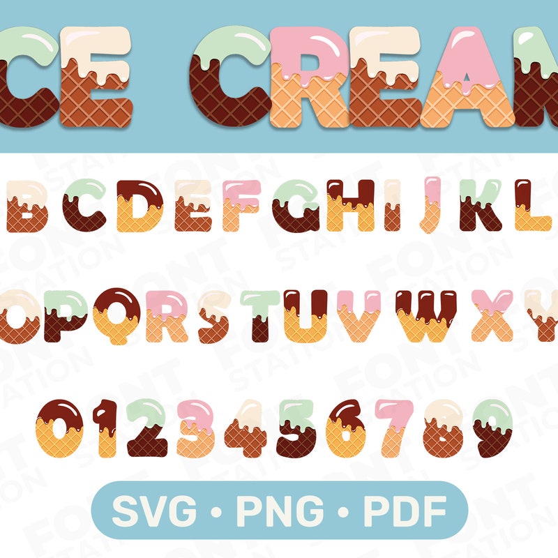 Ice Cream Letters Cricut - Etsy