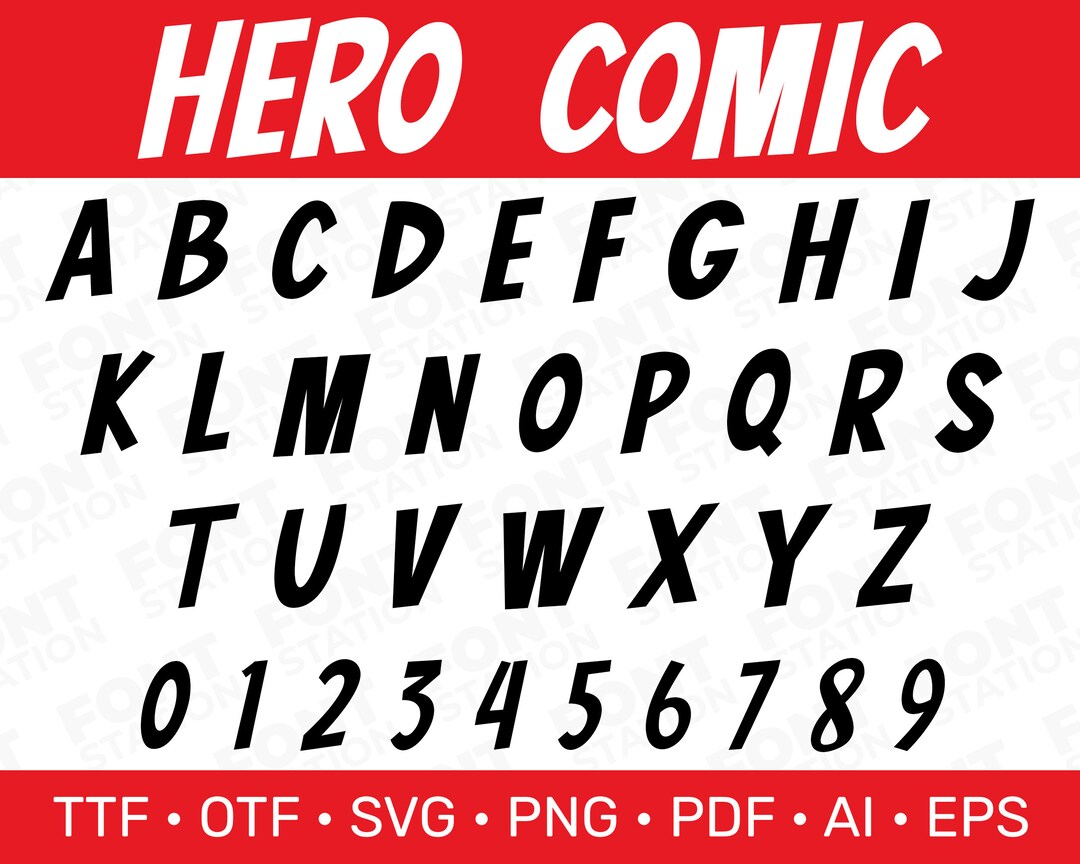 Hero Comic Font Superheroes Comics SVG Cricut Silhouette - Etsy
