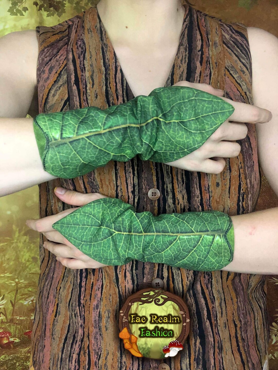 Green Leaf Bracers Fairy Arm Warmers - Etsy